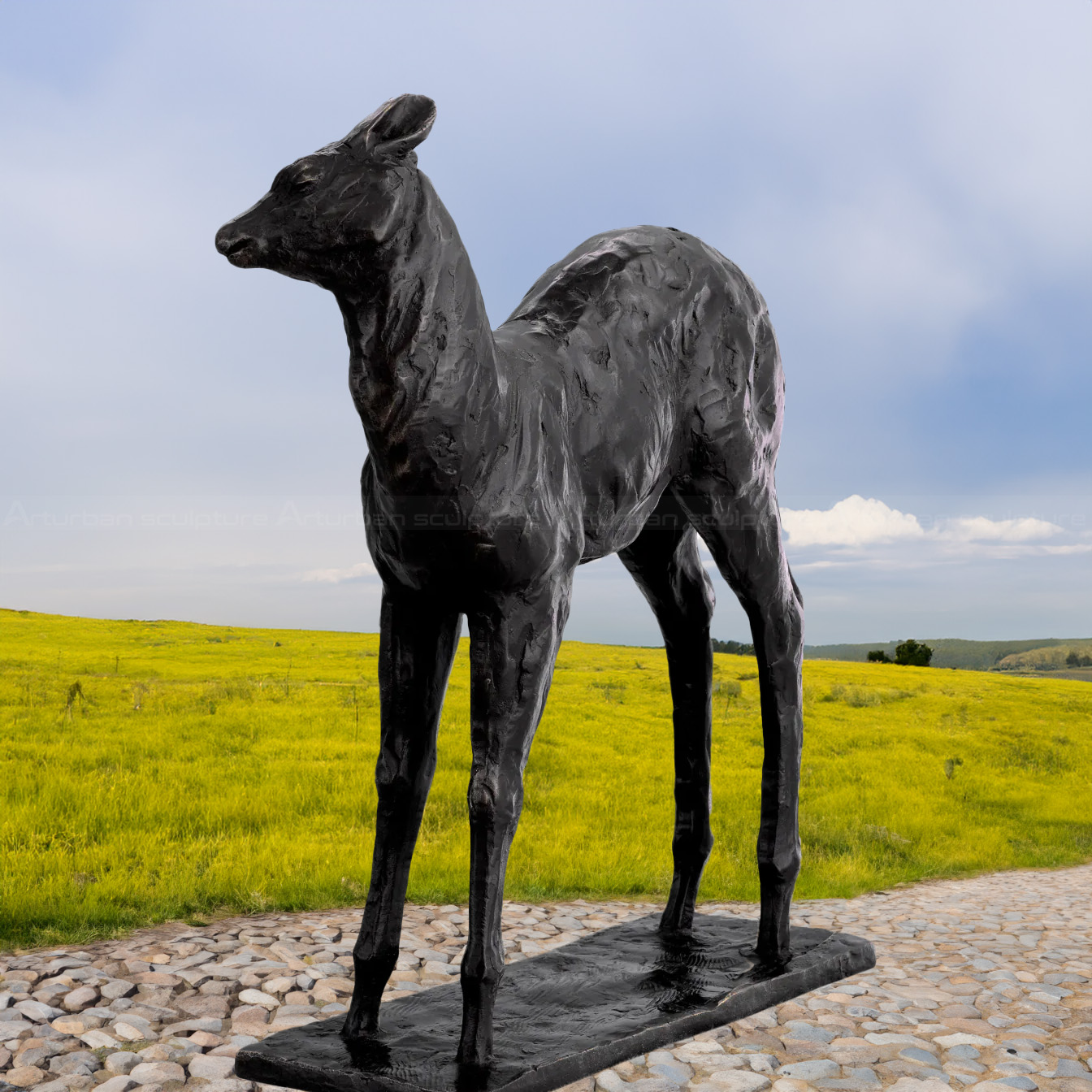brass deer statue for sale - Arturban Statue