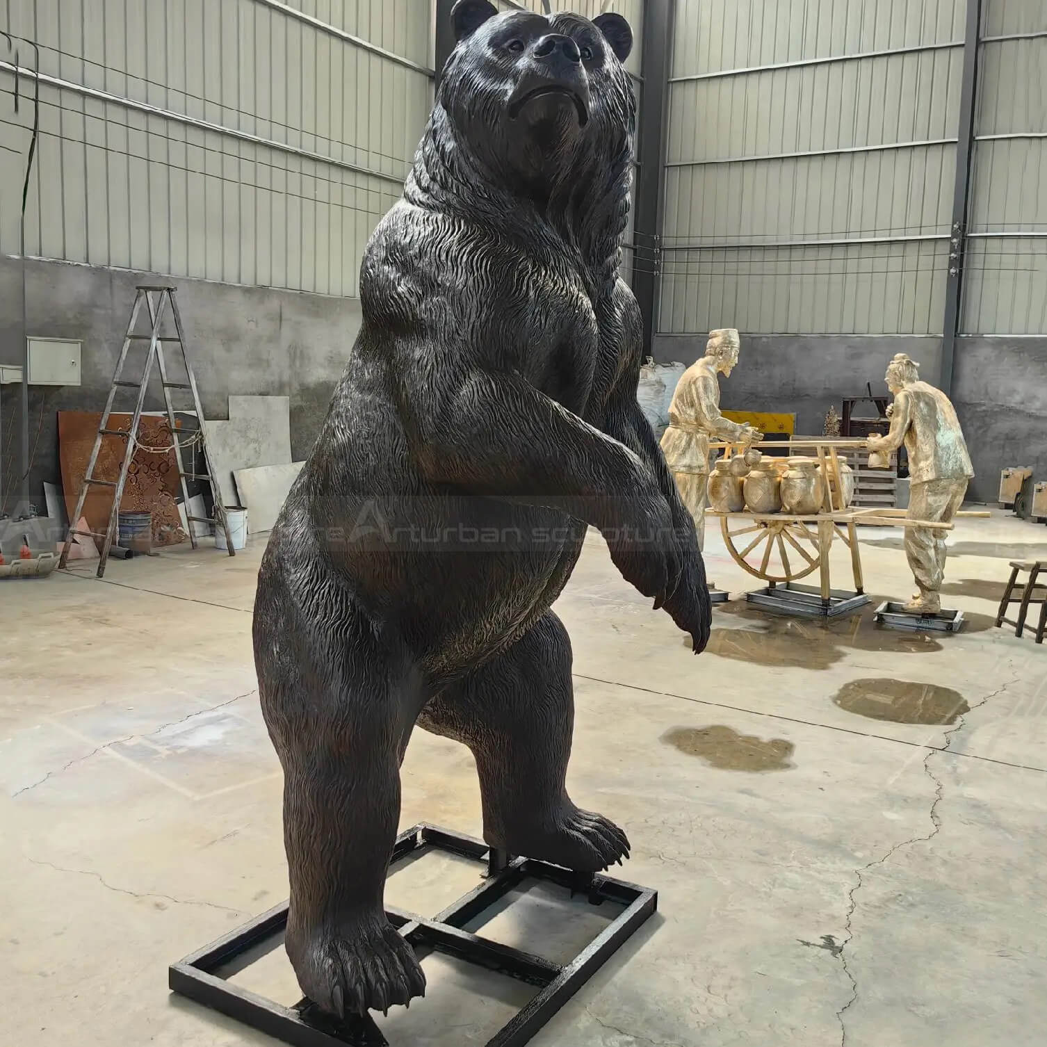 bronze standing bear statue - Arturban Statue