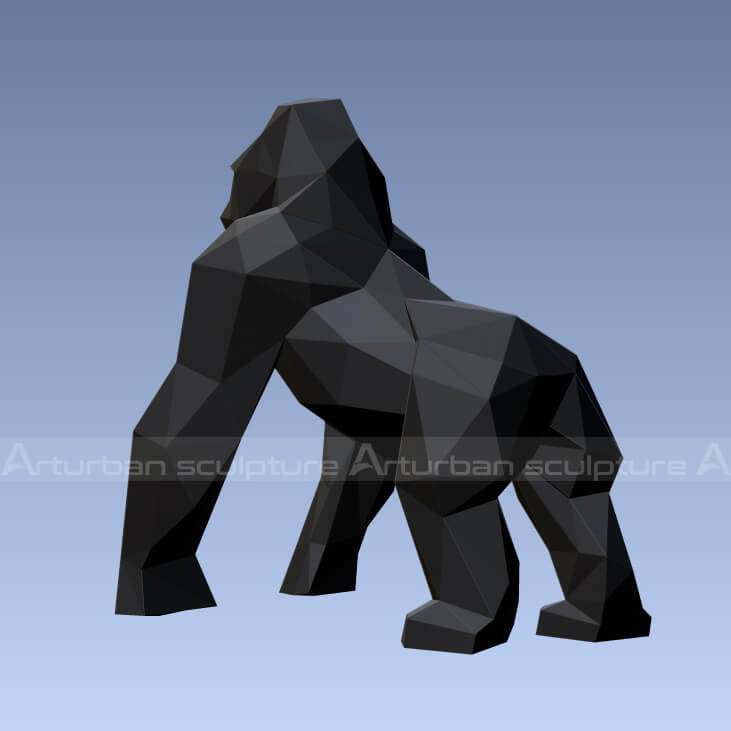 Geometric Gorilla Statue - Arturban Statue
