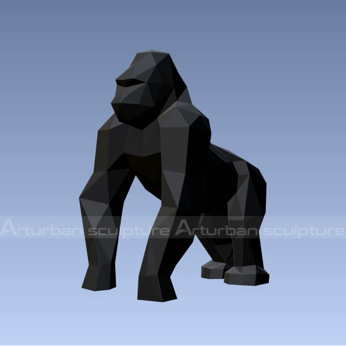 Geometric Gorilla Statue - Arturban Statue