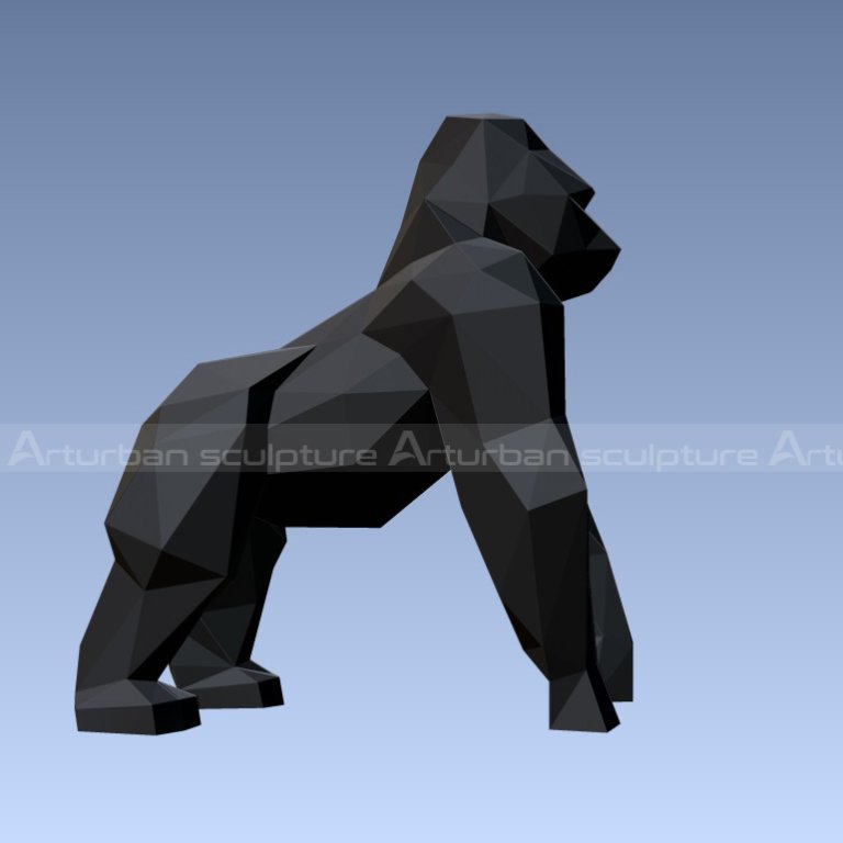 Geometric Gorilla Statue - Arturban Statue