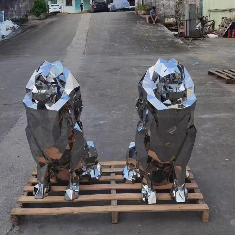 geometric lion statue - Arturban Statue