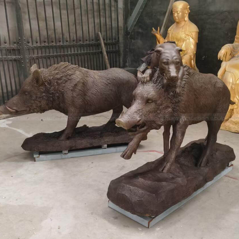 bronze boar statue - Arturban Statue