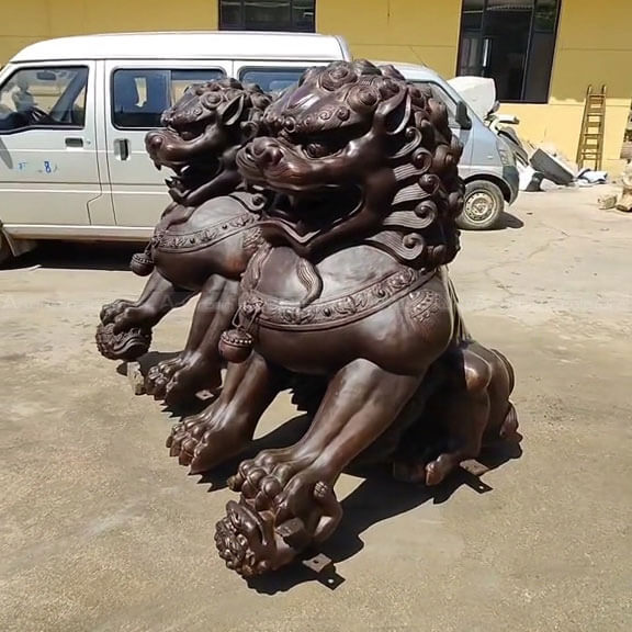 bronze foo dog statue- Arturban Statue