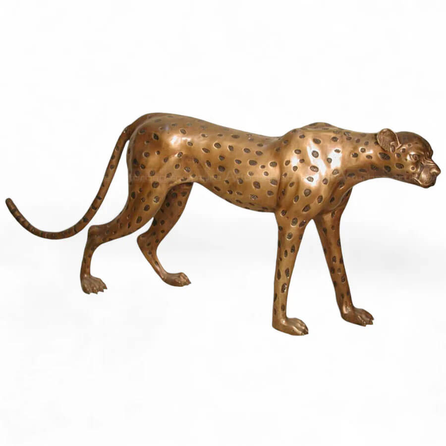 brass leopard sculpture - Arturban Statue