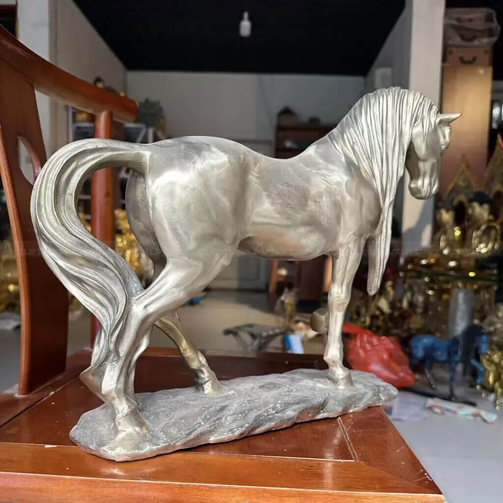 Silver Horse Figurine - Arturban Statue