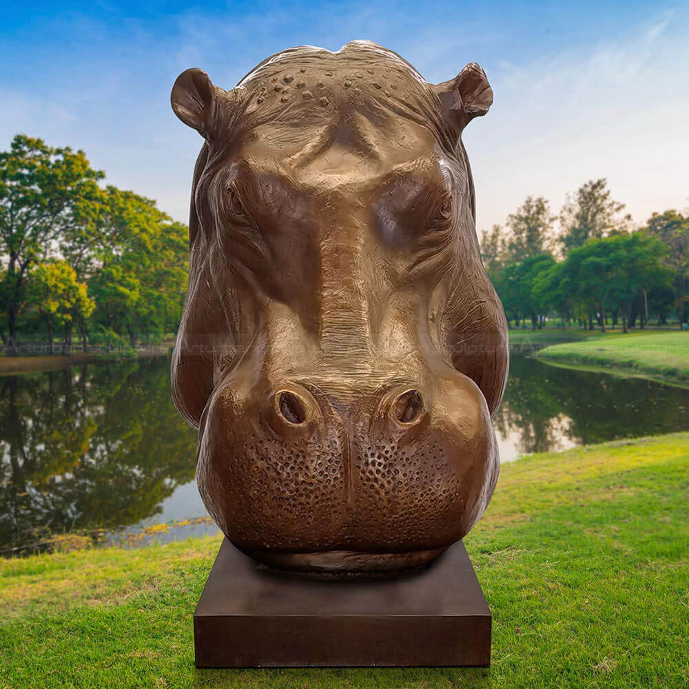 hippo head sculpture - Arturban Statue